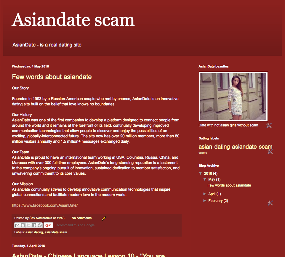 Asiandate scams