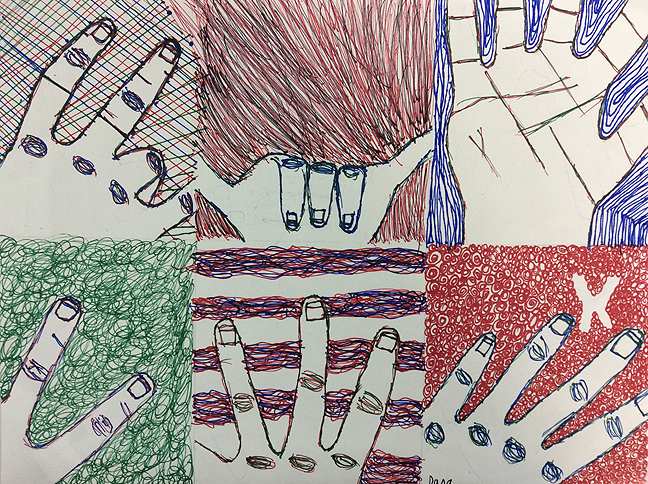 Mr. Bob's Middle & High School Art Room: Contour hand drawings Middle ...