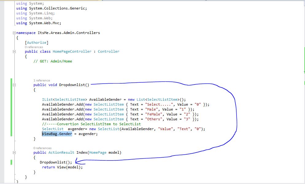 Simple Dropdownlist in Mvc with Using Model and without Model - MVC Arena (ASP.Net)