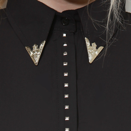 [Storets] Metal Tip Triangle Collar Shirt | KSTYLICK - Latest Korean ...