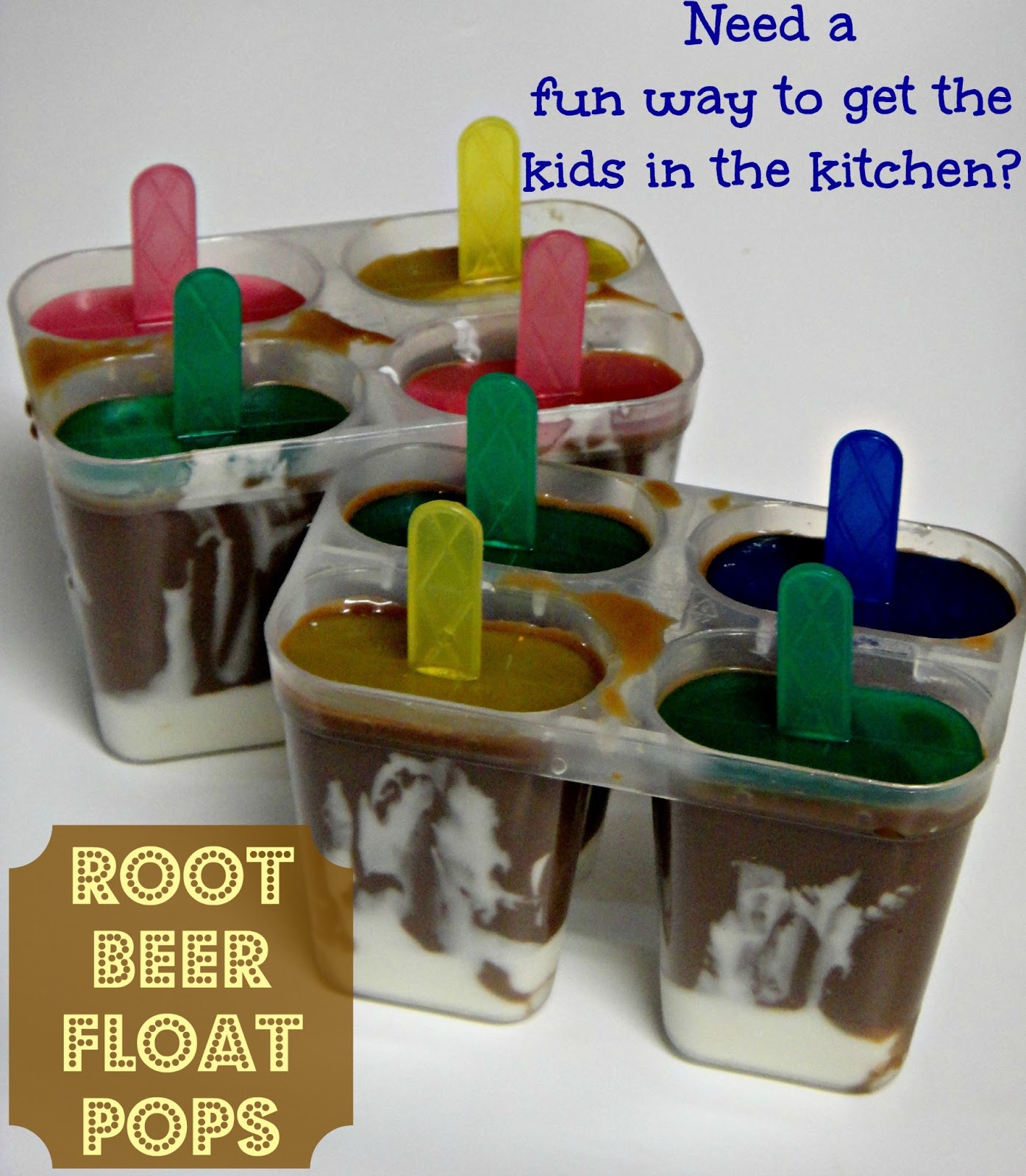 Root Beer Float Pops- with greek yogurt!