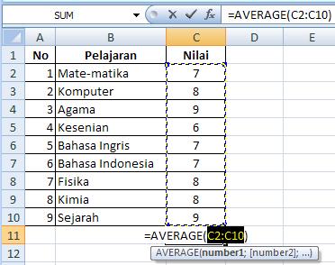 Cara Mudah Mencari Nilai Rata-rata Dengan Excel - Blog Autada