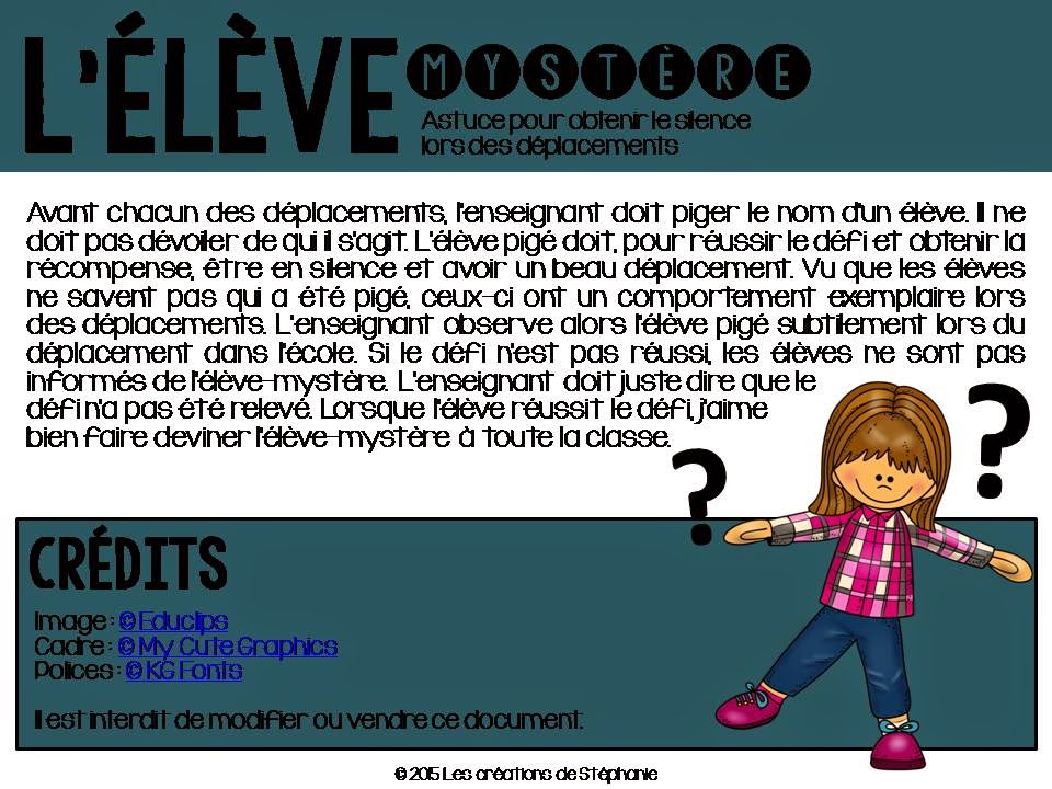 Les créations de Stéphanie: L'élève-mystère { Astuce pour obtenir le ...