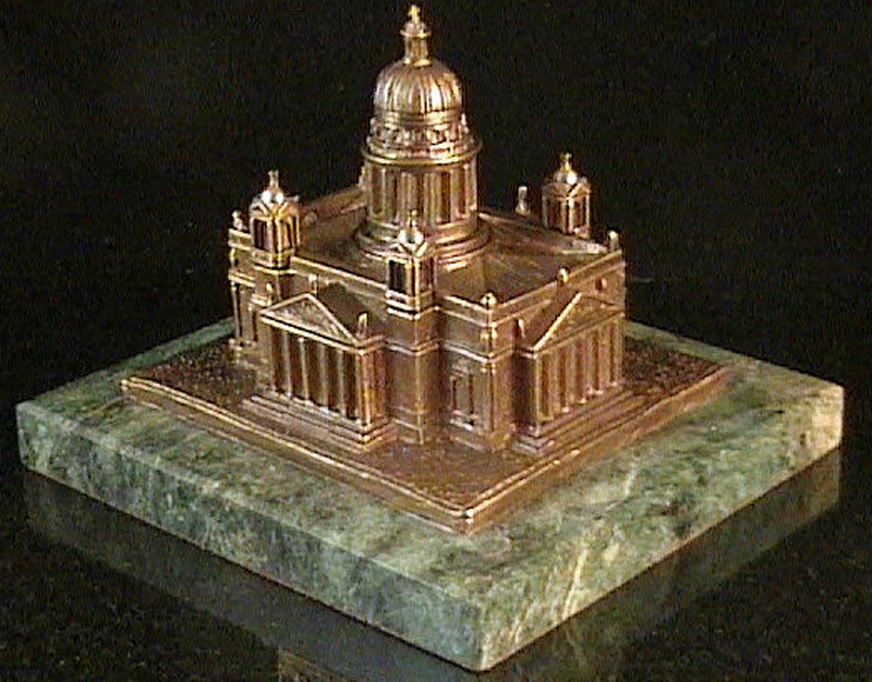 Building Collector: Russian Brass Buildings on Marble Bases