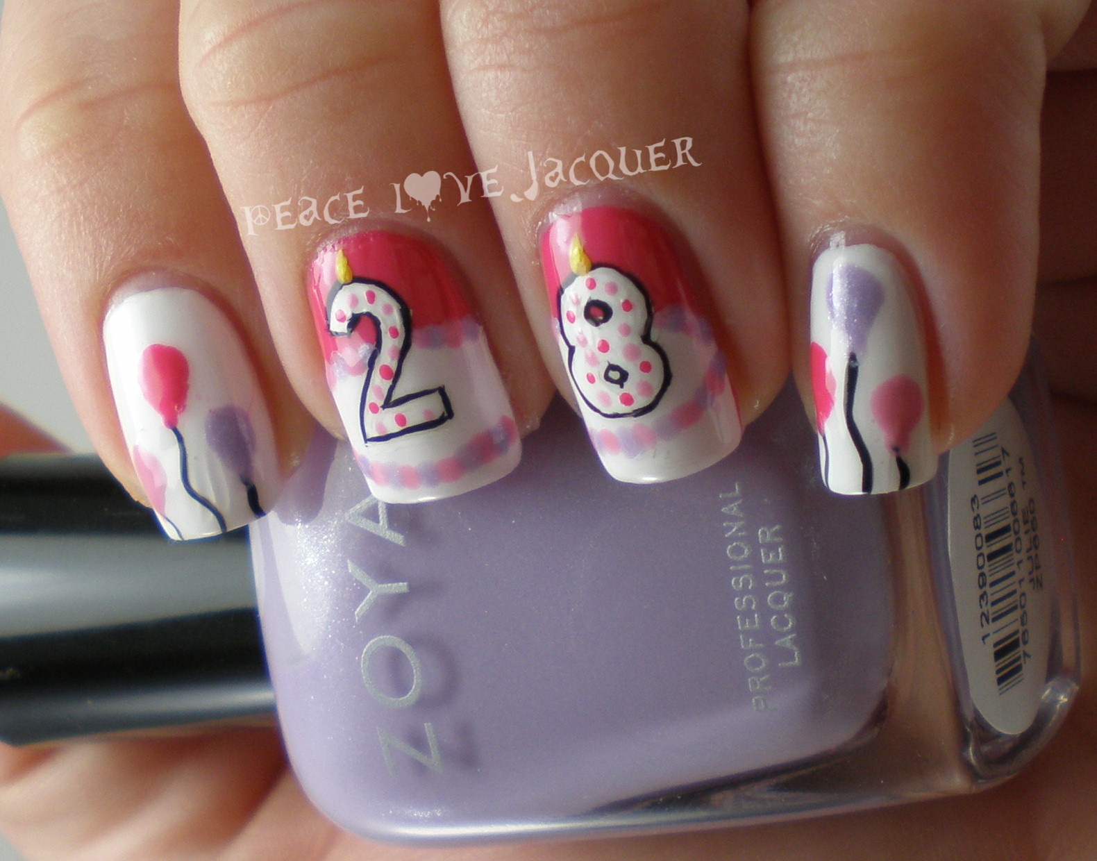 Peace Love Lacquer: Happy Birthday to Me! Nail Art & Flash Giveaway