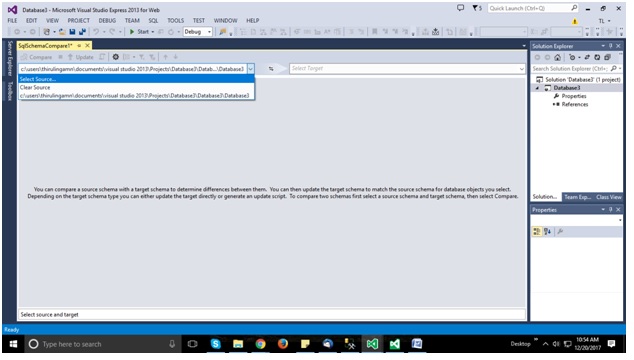 Thirulingam N: Schema & Data Comparison of Two Databases with Visual Studio