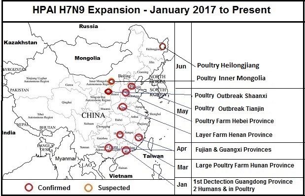 Avian Flu Diary: OIE Confirms HPAI H7N9 In Heilongjiang Province