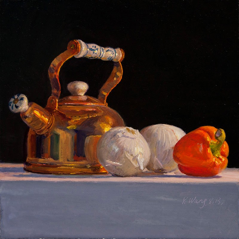 Artists of Canada: still life teapot onions and pepper