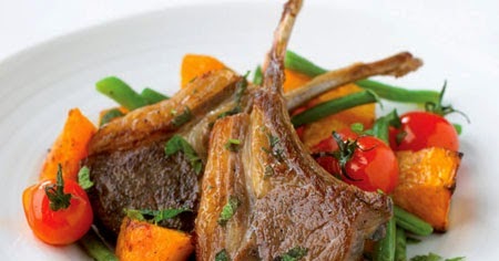 lamb cutlets with butternut squash, beans, and mint recipe -Taste USA