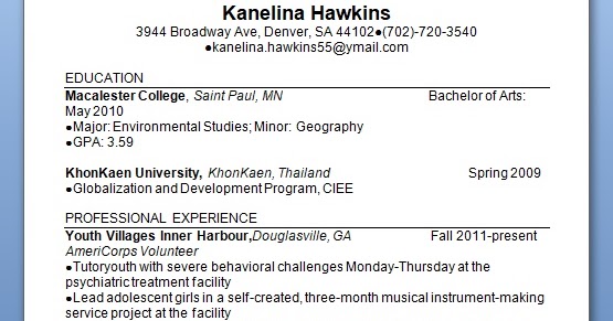 AmeriCorps Volunteer Sample Resume Format in Word Free Download