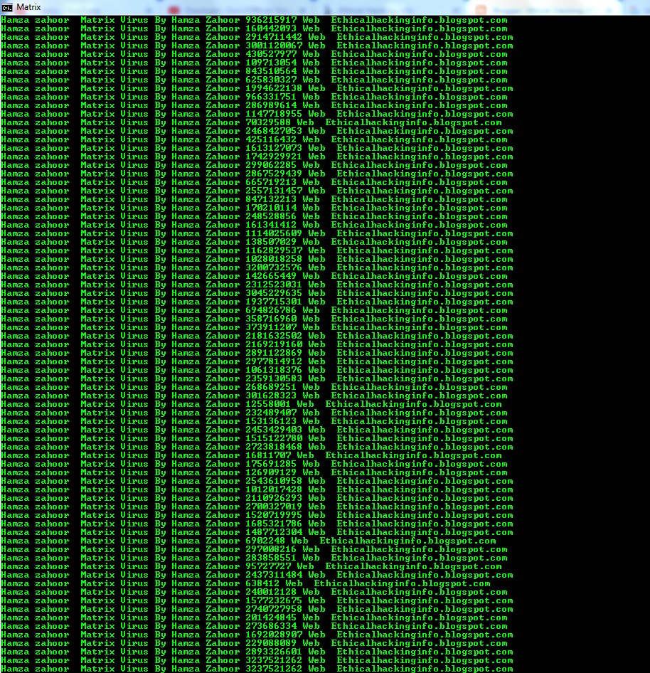 How To Make Matrix Virus