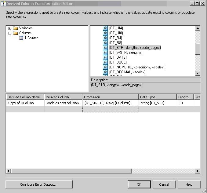 SQL Server Techniques: SSIS conversion from Unicode to Non-Unicode ...