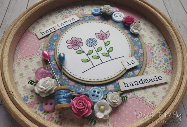 Paper Firefly: Patchwork sewing hoop