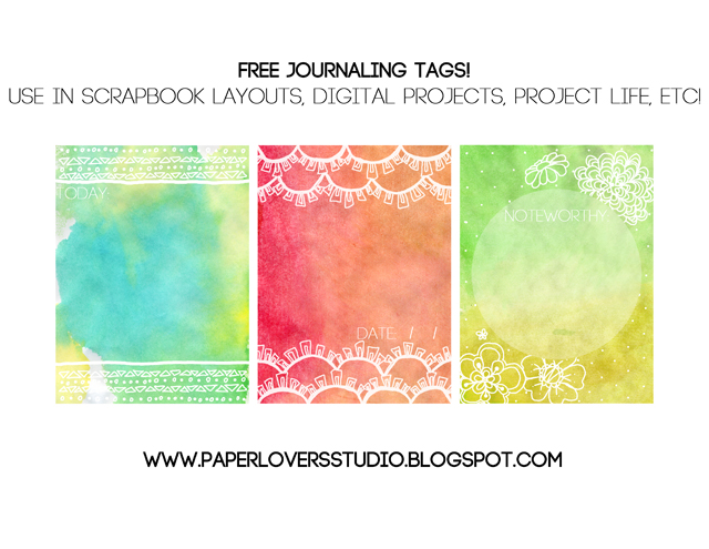 Paper Lovers Studio: Freebie Friday! Watercolor Journaling Tags