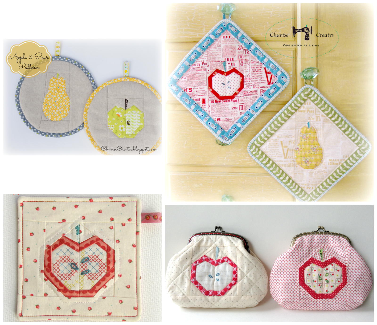 Charise Creates: Super Cute Paper Piecing ~ Apple Wristlet