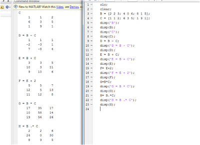 Write a MATLAB program for matrix addition subtraction multiplication - SourceCodePoint