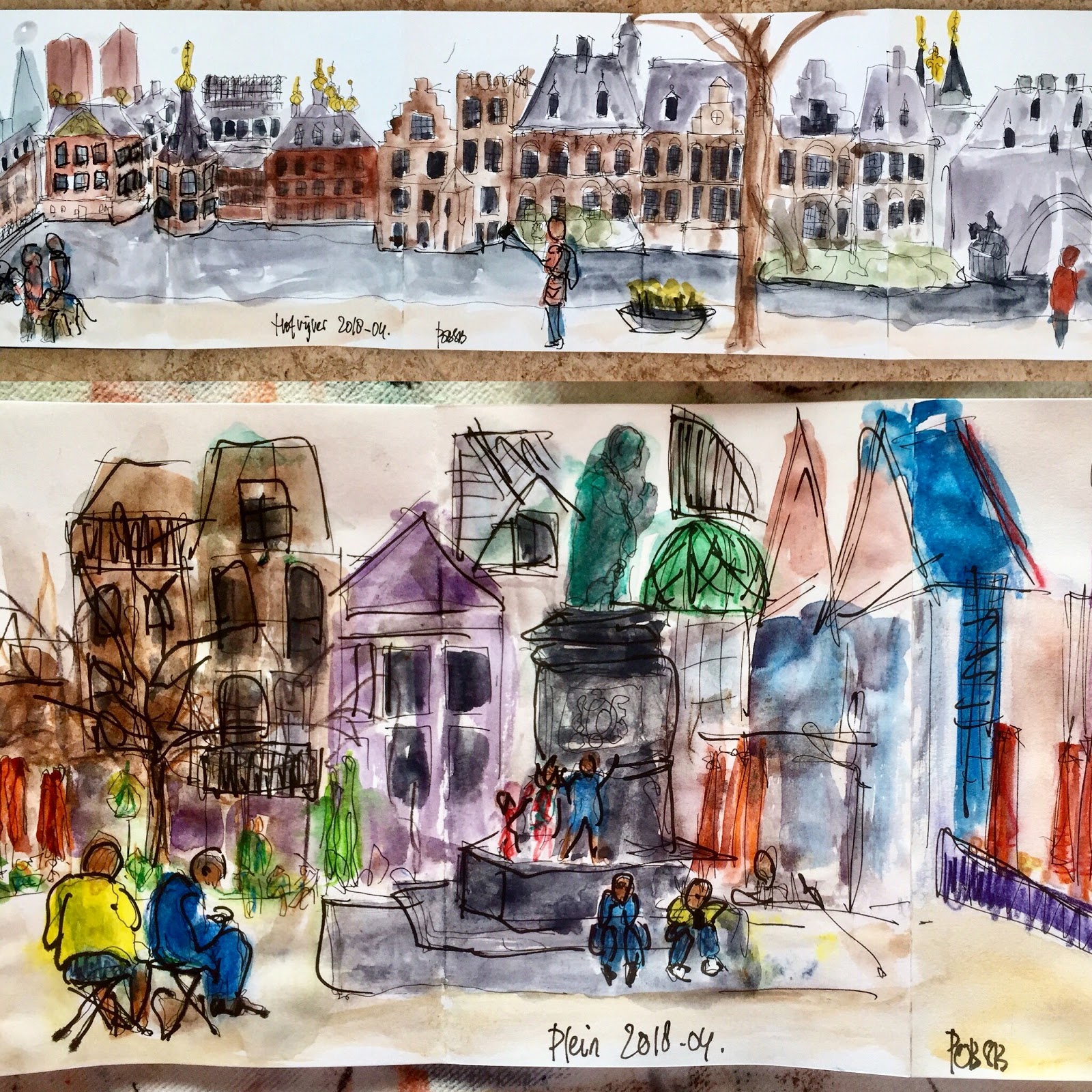 POBSB blog: Urban Sketching Den Haag en Rotterdam