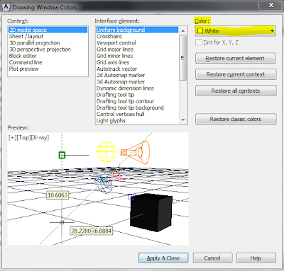 AutoCAD: Change Background Black to White