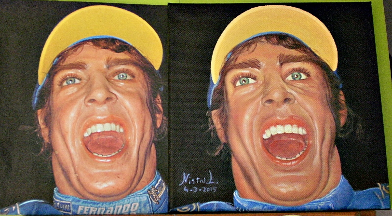 Pinturas al óleo Nistal Lorenzo: Fernando Alonso de cera pintado al ...