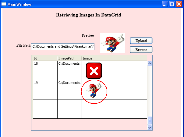 Sharepoint Kiny Retrieve Images From Sql Server Database Into Data Grid In Wpf Using Data Binding