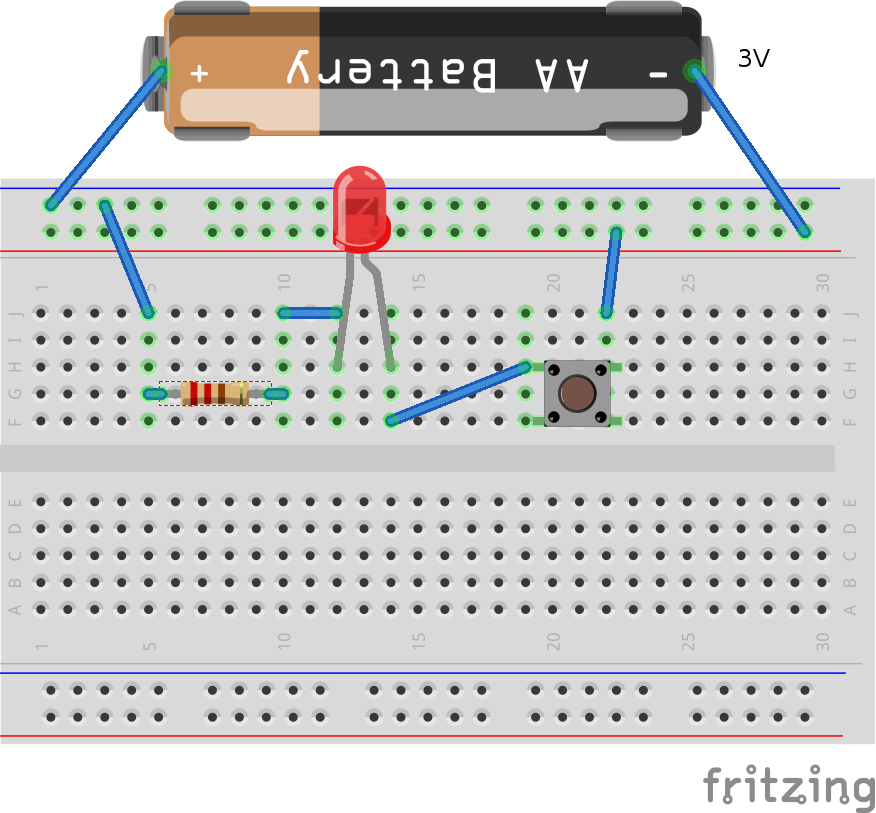 Project 0: Push button controlled LED ~ Build with Arduino