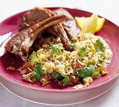 Lamb Steaks with Moroccan Spiced Rice Recipe | Arabic Food Recipes