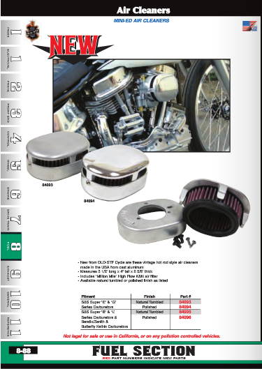 Old-STF Cycle: Mini ed air cleaners - bikes - catalogs