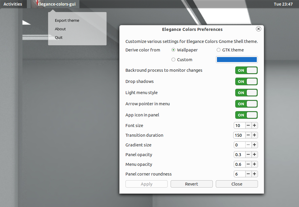Highly Customizable, Chameleonic GNOME Shell theme `Elegance Colors ...