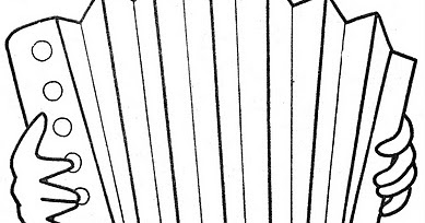 Pinto Dibujos: Niño tocando el acordeón para colorear