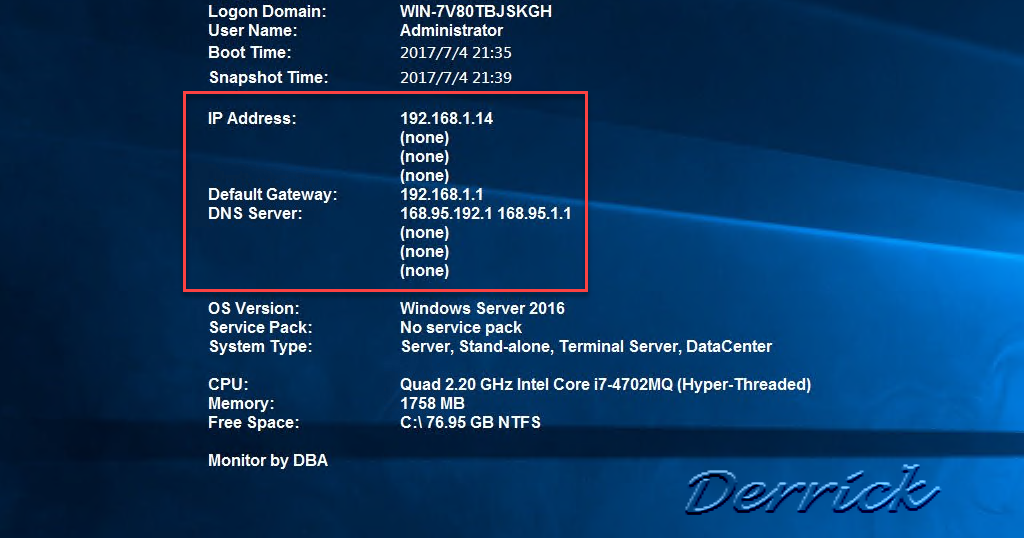 德瑞克：SQL Server 學習筆記: [BgInfo]: 使用 WMI Query 移除 (none) IP Address、(none ...