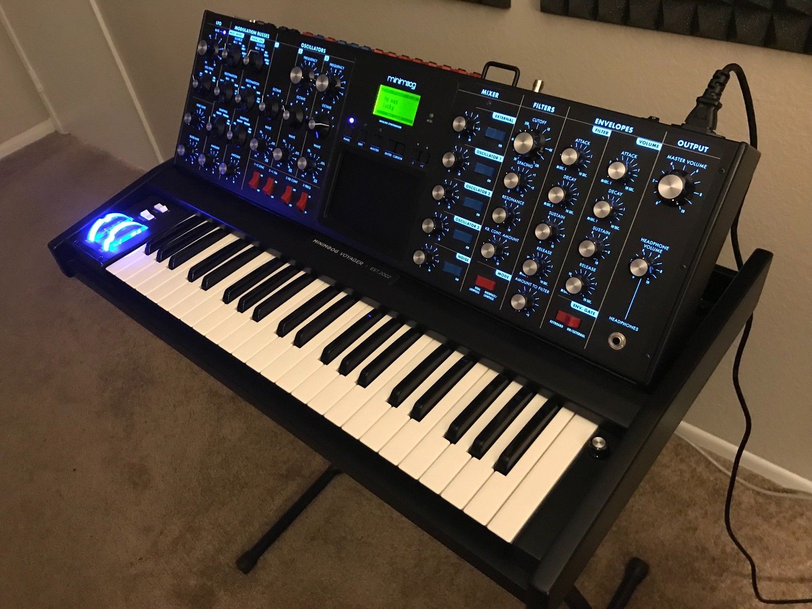 MATRIXSYNTH: Moog Minimoog Voyager Electric Blue Keyboard Synthesizer