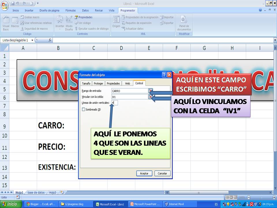 .. ExcelL aPlLicaTiioOns ..: FUNCION INDICE Y BOTONES DE CONTROL