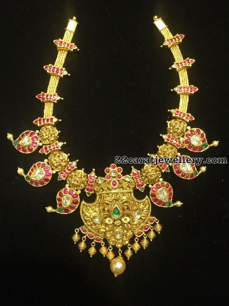 Mango Necklaces with Lakshmi Peacocks - Jewellery Designs