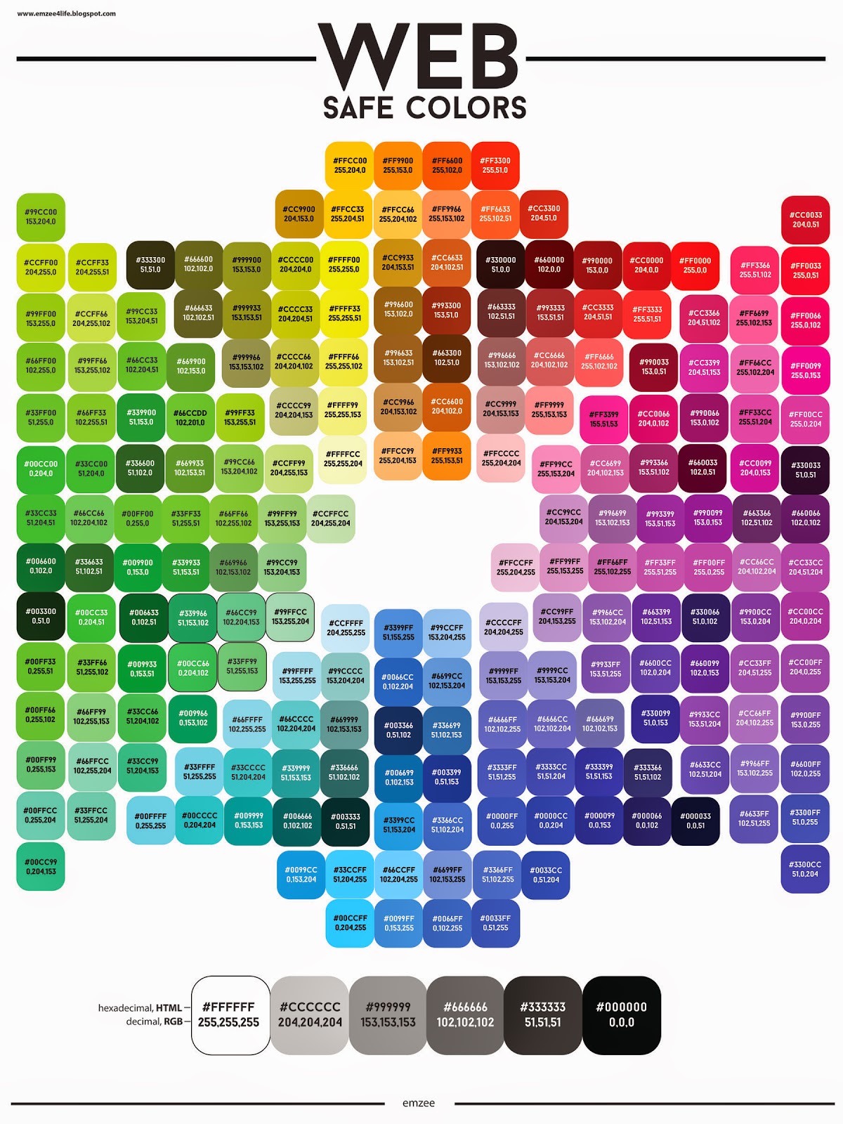 Art Bluck Web Color Chart Art Bluck Web Color Chart