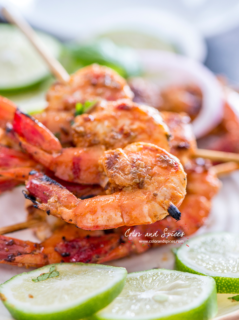 Color and Spices: Harissa grilled prawns...