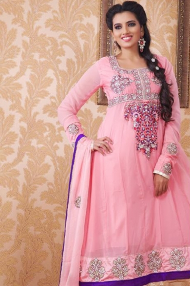 Light Pink Faux Georgette Embroidered Anarkali Kameez ~ Latest Indian ... Light Pink Faux Georgette Embroidered Anarkali Kameez ~ Latest Indian ...