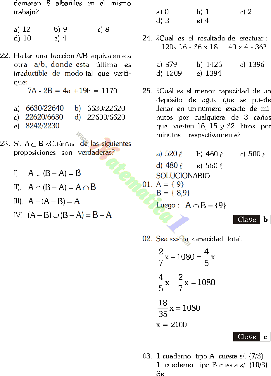 Ejercicios De Matematicas