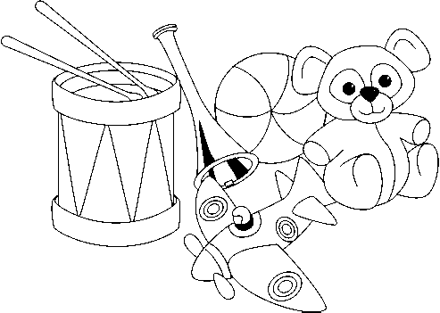 Dibujos para imprimir y colorear: Juguetes para colorear