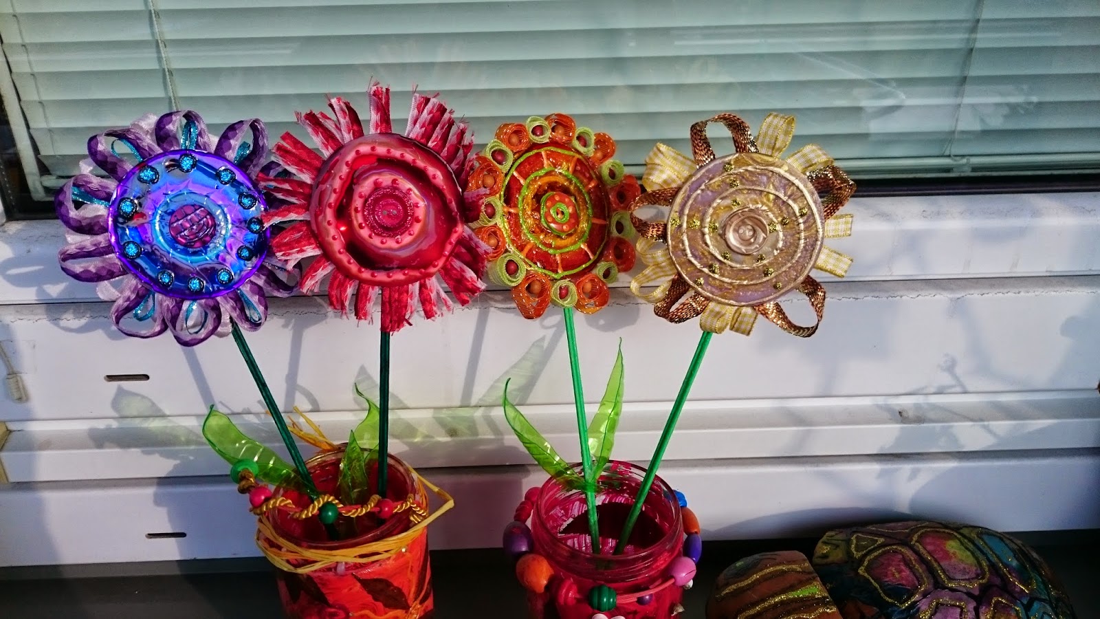 tvorenie s deťmi a pre deti: Kvety z mini CDčka