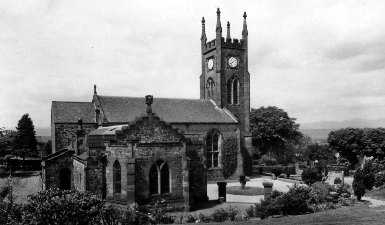 Tour Scotland: Old Photograph Parish Church Kippen Scotland