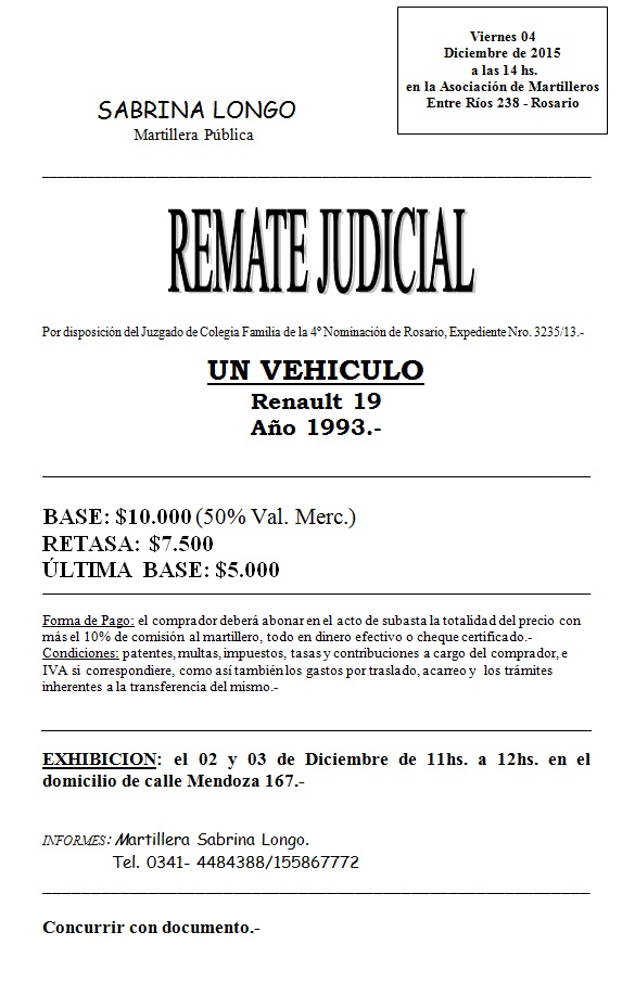 Subastas Judiciales Rosario