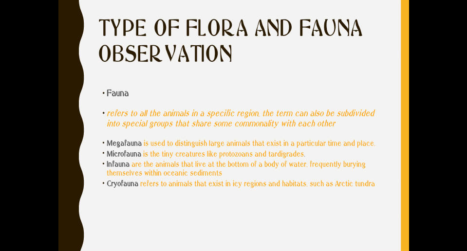 INTRODUCTION TO FLORA AND FAUNA OBSERVATION