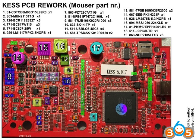 Kess V2 & Ktag Ksuite ECU Tuning Tools: Kess V2 5.017 Red PCB Rework ...