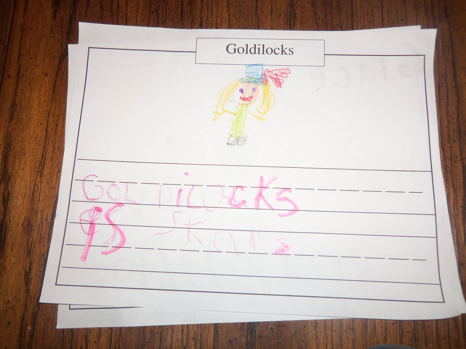 Mrs. Wood's Kindergarten Class: Goldilocks Character Study