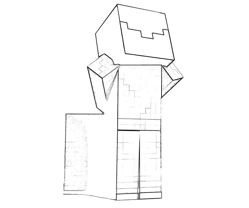 How Draw Minecraft Drawings Sketch Coloring Page