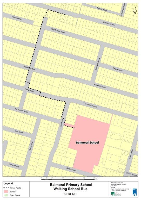 Balmoral TravelWise: Balmoral School Walking School Bus Map