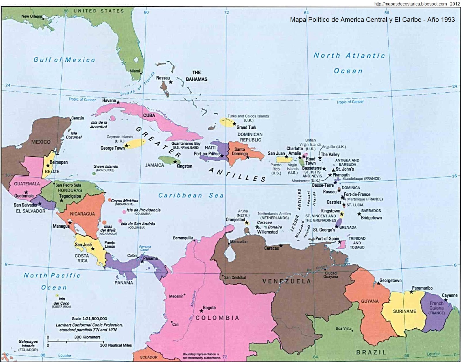 MAPAS DE: CENTROAMERICA
