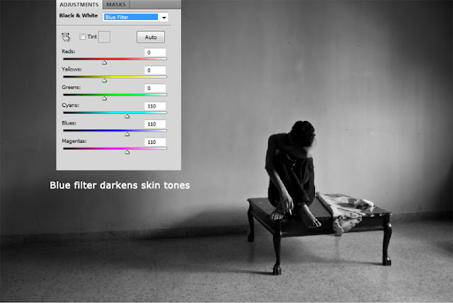 Color filters in Black and White Photography