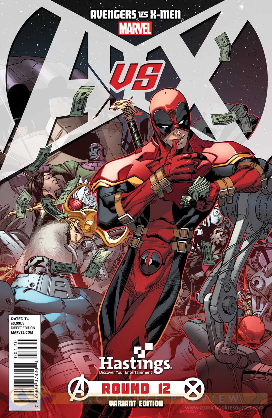 ASTON ENTERTAINMENT: Avengers VS X-Men #12 'Hastings' Deadpool's the man