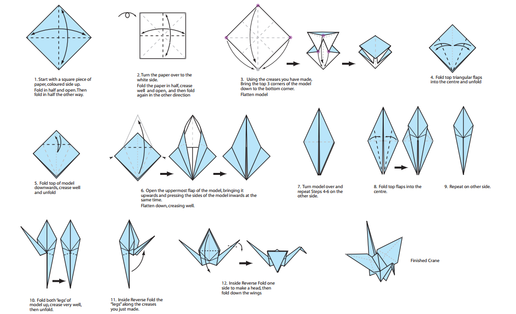 CarnevAll Pavia: Istruzioni per la gru origami!!!